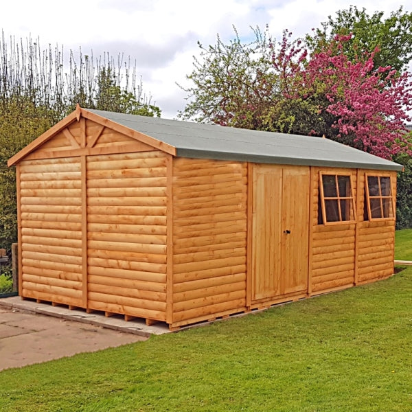 Shire Mammoth Loglap Double Door Shed - 24 x 12 – Garden Store Direct