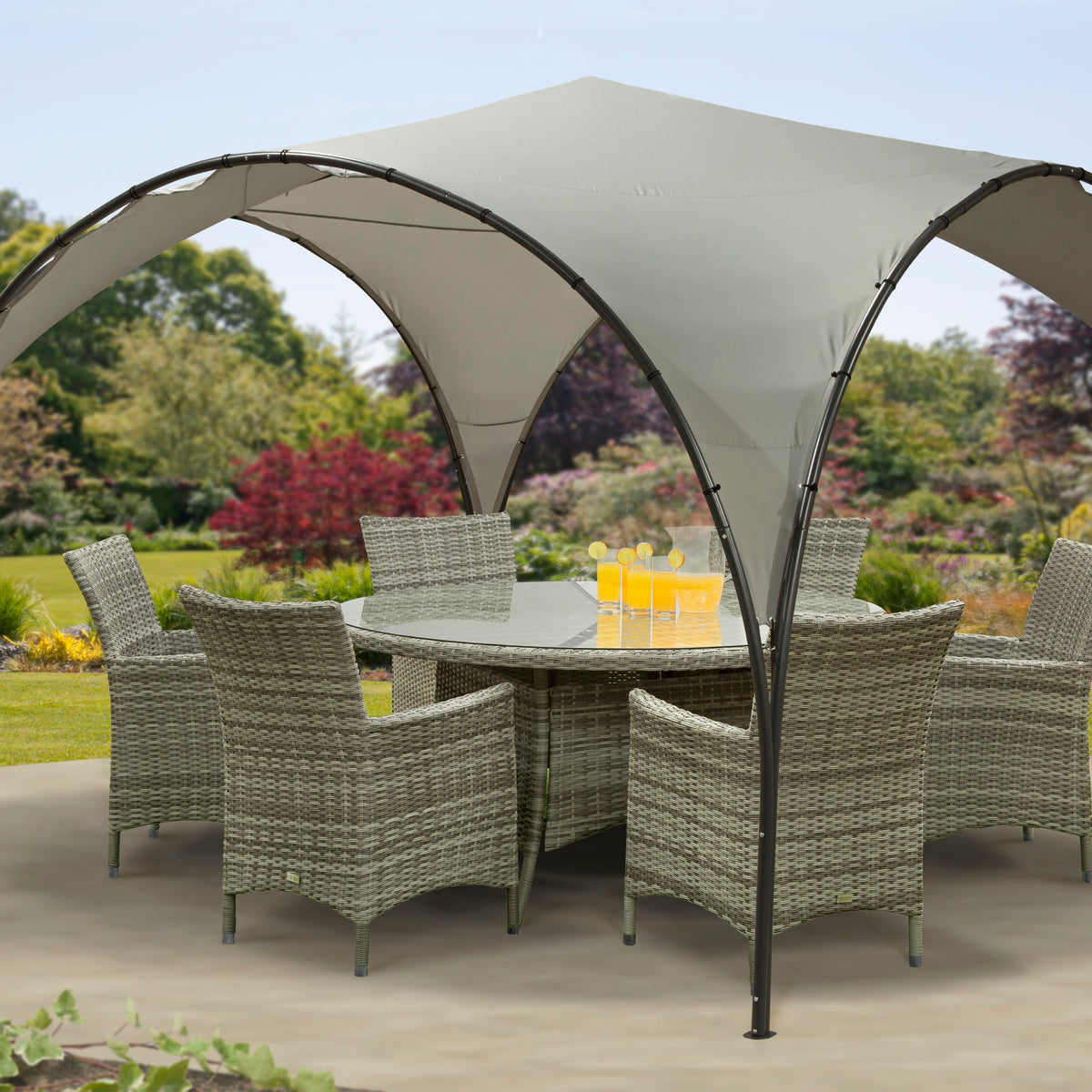 Monaco Heavy Duty 3.8 x 3.8m Dome Steel Gazebo – Garden Store Direct