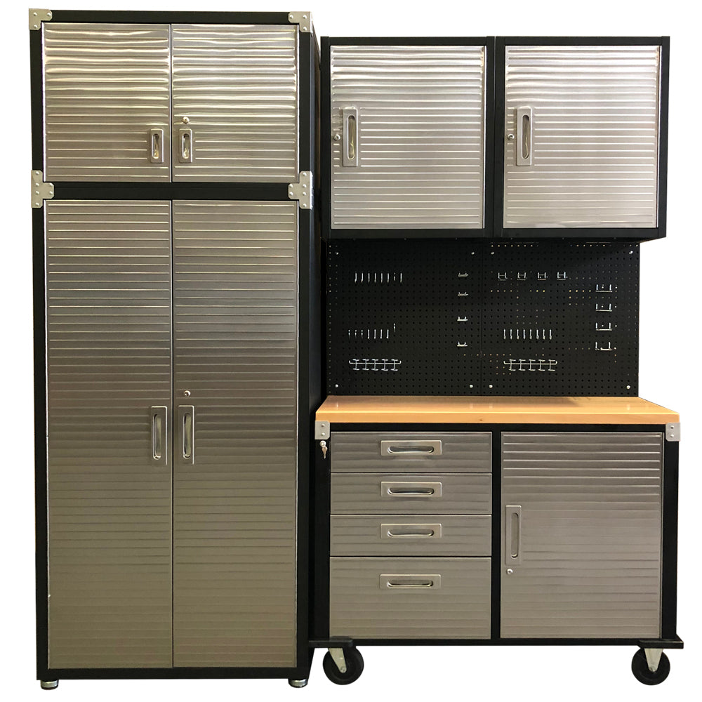 6 Piece Mid-Size Garage Storage System - Wood – Garden Store Direct