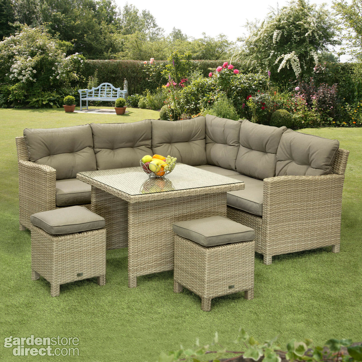 Sarasota Mini Modular Corner Dining Set - Natural – Garden Store Direct